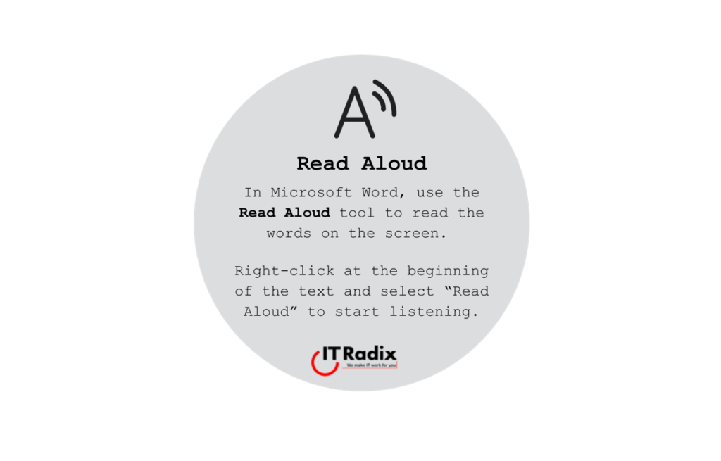 Tech Tip: Microsoft Read Aloud - IT Radix | NJ
